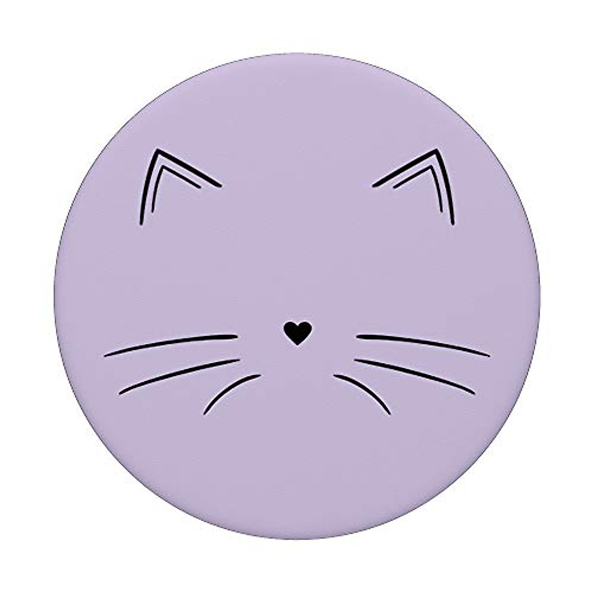 Black Cat Face Light Pastel Purple PopSockets Swappable PopGrip