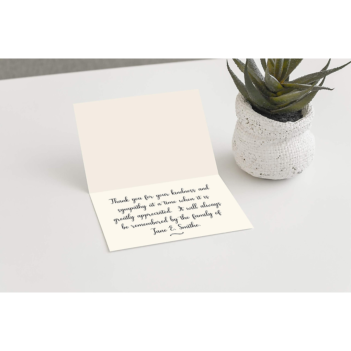 MPC Brands Customized Personalized Funeral Bereavement Thank You Cards With Envelopes - Set of 50 (Custom Rose)