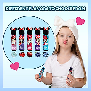 Townley Girl Disney Minnie Mouse Sparkly Cosmetic Makeup Set for Girls with Lip Balm Nail Polish Nail Stickers-35 Pcs|Perfect for Parties Sleepovers Makeovers|Birthday Gift for Girls above 3 Yrs, Kid