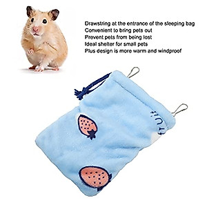 Hamster Sleeping Pouch, Flannel Warm Hamster Sleeping Bag Soft Hideout Small Pet Hanging Nest Bed with Hooks for Hamster Rat Gliders Small Pets