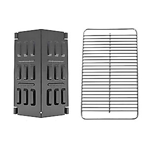 EasiBBQ 9201 Porcelain Enameled Flavorizer Bar and 80631 Stainless Steel Grill Grate, Flavorizer Bar for Weber Go-Anywhere Gas Grill, Grill Grate for Weber Go-Anywhere Gas and Charcoal Grill