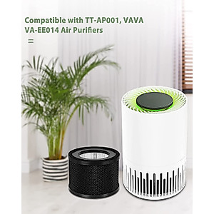 2-Pack TT-AP001 Filter Replacement for TT-AP001, VAVA VA-EE014 Air Purifiers, Replace TT-AP001SPF，H13 True HEPA Filter