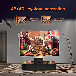 Projector with 5G WiFi and Bluetooth, 16000L 550 ANSI Native 1080P 4K Supported Movie Projector, Outdoor Projector for Home Theater, Compatible with iOS/Android/Windows/TV Stick/HDMI/Phone/PC