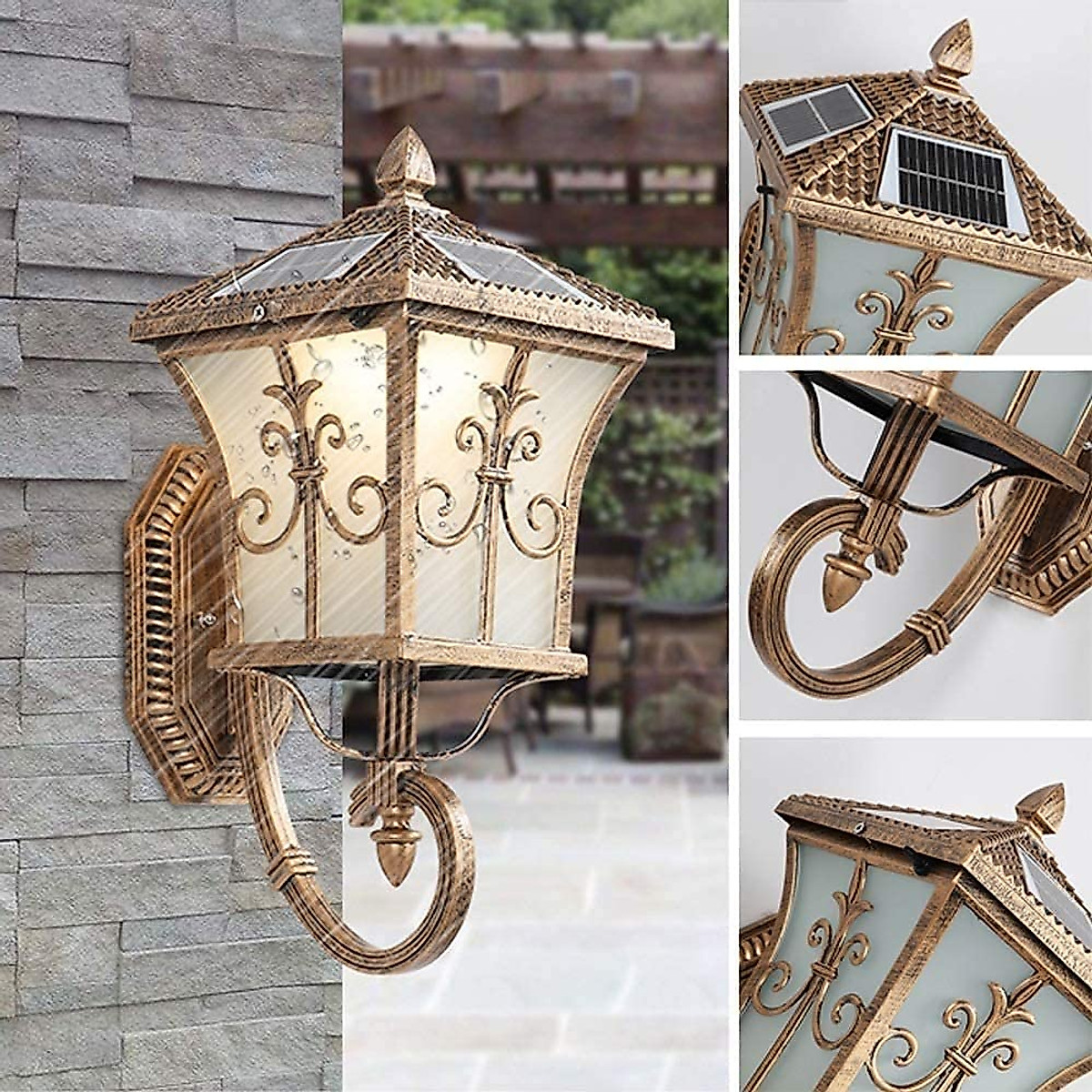 Solar Power Hanging Cylinder Lanterns LED Landscape Path Outdoor Decorative Chandelier Light Waterproof Warm White LED Light for Home Garden Path Courtyard