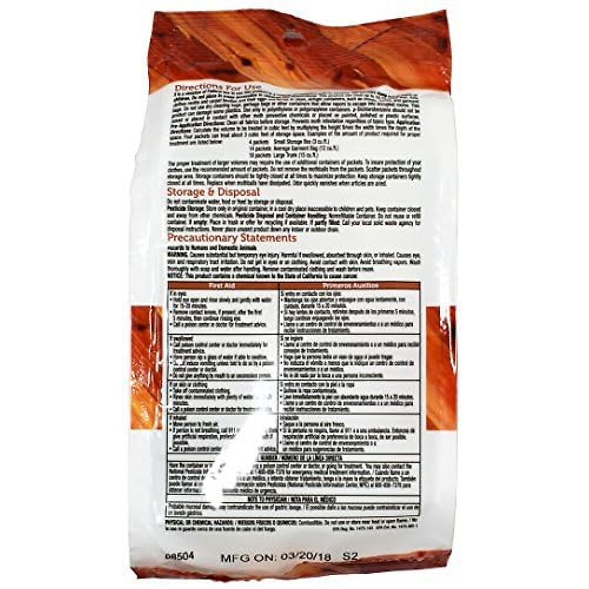 Enoz Moth Ball Packets - Ceder Scented Kills Clothes Moths, Carpet Beetles, and Eggs and Larvae