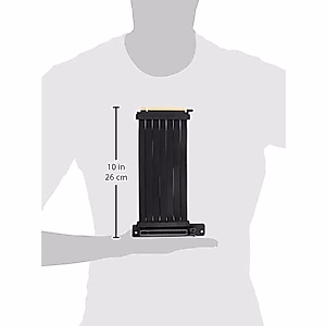 ASUS ROG STRIX Riser Cable PCI-E 3.0 x16 High Speed Flexible Extender Card Extension Port, 90 Degree Adapter (240 mm)