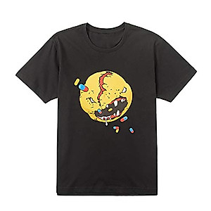 saounisi Black T-Shirt, Vintage Tee Combat Shirt Men Summer Shirts 100% Cotton Short Sleeve Costumes, X-Large