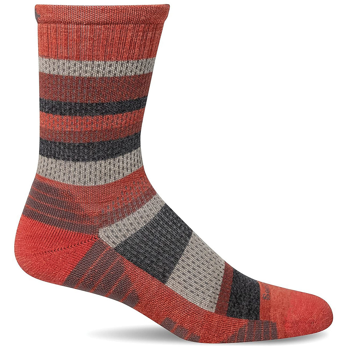 Sockwell Women's Journey Crew Moderate Compression Sock, Guava - S/M