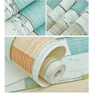 HOYOYO 17.8 x 118 Inches Self-Adhesive Liner Paper, Removable Shelf Liner Wall Stickers Dresser Drawer Peel Stick Kitchen Home Decor, Colorful Wood Grain