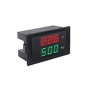 KETOTEK Digital AC Voltmeter Panel Mounting Meter AC80-300V Frequency Counter 45.0-65.0 HZ LED Display Voltage Volt Frequency Meter Tester Gauge