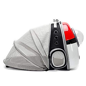 Expandable Cat Carrier Backpack Bubble, Space Capsule Bubble Pet Travel Carrier for Small Dog, Pet Hiking Traveling Backpack (Pokemon, Expandable Backpack - Solid Hard)