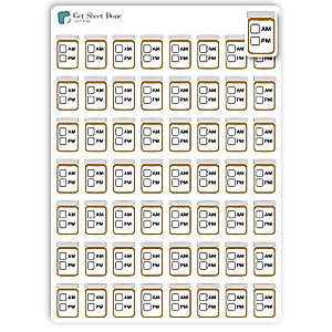 Pill Tracker Sticker / 54 Write In Smudge Proof Vinyl Stickers (1/2”) / Daily Medication Vitamin Reminder Self Care Health Wellness/  Essential Productivity Life/Bujo Bullet Journaling (1 Sheet)