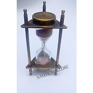 MERIDIAN NAUTICALS Brass Sand Timer Nautical Antique Vintage Item Replica Hour Glass Maritime Item
