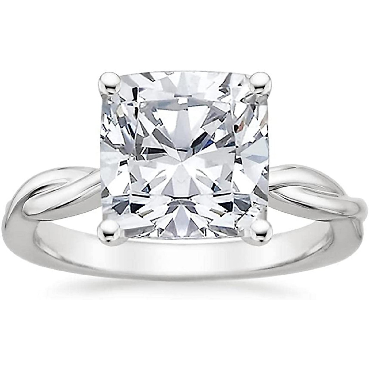 Moissanite World Cushion Brilliant Cut 5 Carat, Diamond Ring Set, Wedding Ring Set, Moissanite Engagement Ring Set for Women, 925 Sterling Silver, for Her (8)