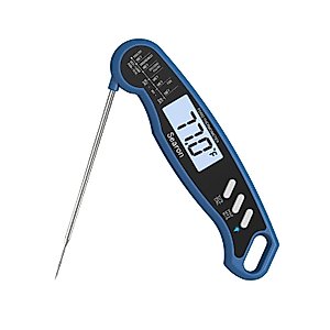 Searon Meat Thermometer,Calibration Feature Digital Food Thermometer with Instant Read Out,Backlight and Waterproof,Kitchen Thermometer for BBQ Grilling, Smoker, Baking Turkey
