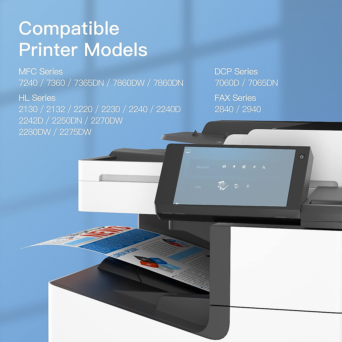 GPC Image Compatible Toner Cartridge Replacement for Brother TN450 TN-450 TN420 to use with HL-2270DW HL-2280DW HL-2240 MFC-7360N DCP-7065DN MFC7860DW Intellifax 2840 2940 Printer Tray (2-Black)