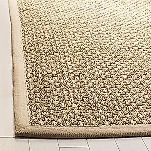 SAFAVIEH Natural Fiber Collection Runner Rug - 2'6" x 10', Natural & Beige, Border Basketweave Seagrass Design, Easy Care, Ideal for High Traffic Areas in Living Room, Bedroom (NF118A)
