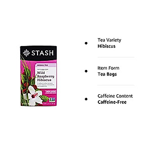 Stash Tea Tea Wild Raspberry Hibiscus 20 Tea Bags