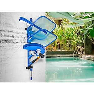Aquatix Pro Pool Accessory Holder, Hanger & Organizer, Complete Kit, 110lbs Holding Power, Best for Swimming Pool Pole, Brush, Skimmer & Vacuum Head, Caddy for all Accessories & Attachments, Rustproof