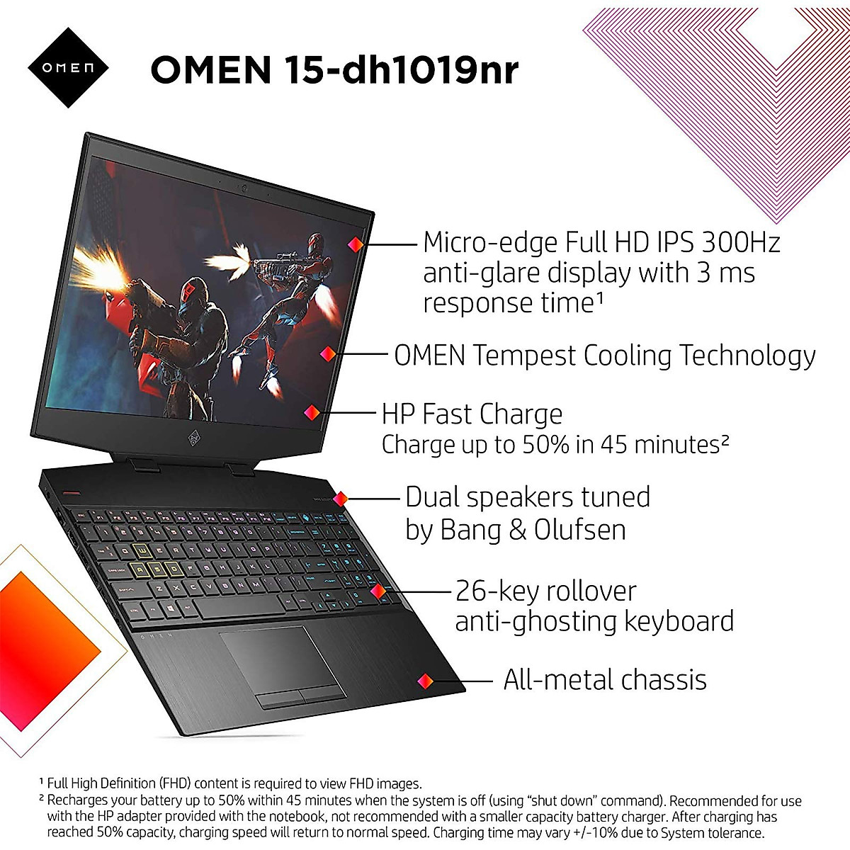 HP OMEN 15.6 Inch 300Hz FHD 1080P Gaming Laptop, Intel Core i7-10750H up to 5.0GHz, RTX 2070 Max-Q 8GB, Backlit KB, 32GB RAM, 1TB PCIE SSD (Boot) + 2TB SSD, Win10 + NexiGo Wireless Mouse Bundle