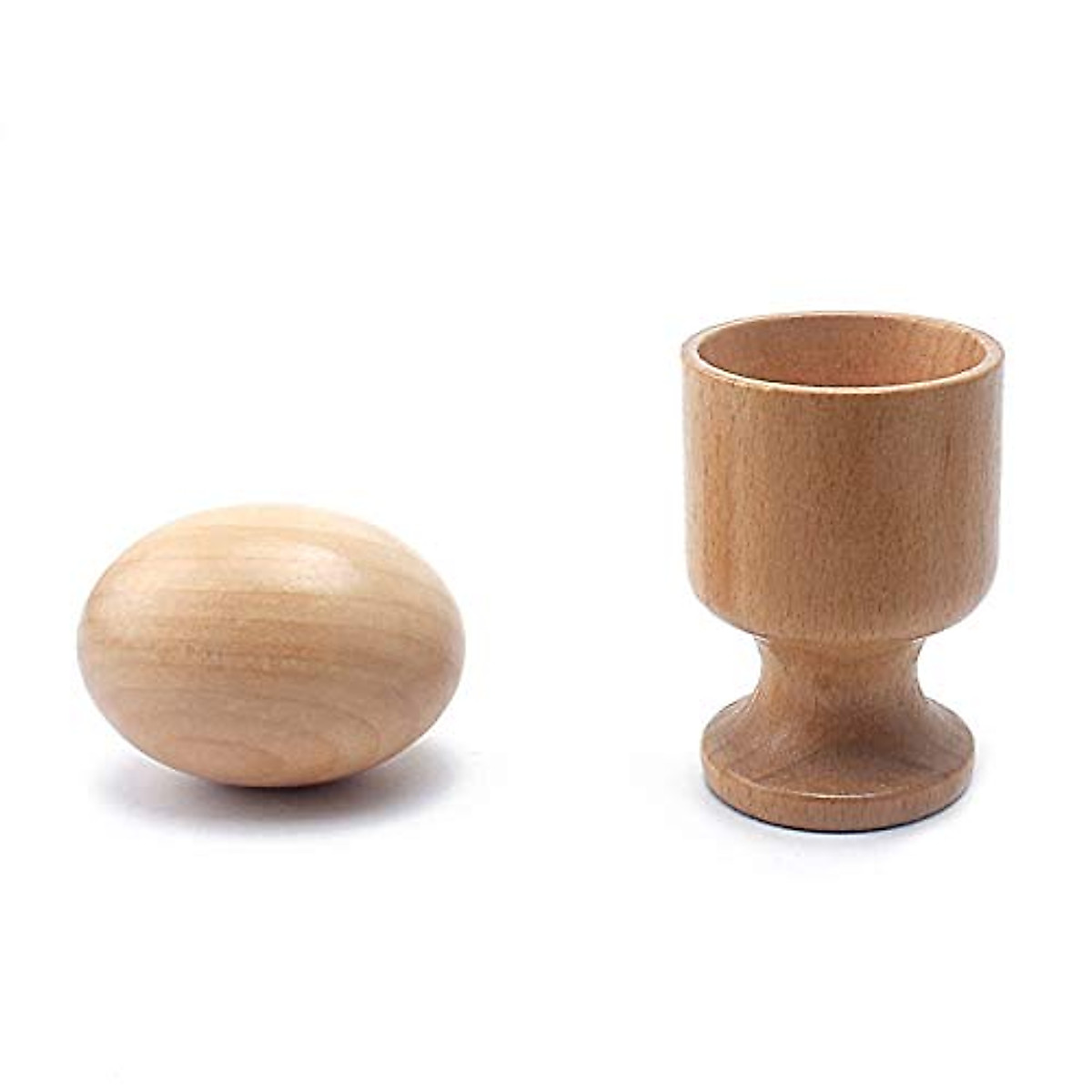DANNI Montessori Exercise Ball and Egg Cup Set, Wooden Object Fitting Toy for Coordination, Early Education, Kids Basic Life Skills Practice, 2 Pieces