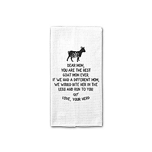 CANARY ROAD Goat Mom Towel, Goat Towel, Goat Gift, Goat Lady Towel, Goat Farmer Gift, Backyard Farmer Gift, Goat Mom Gift