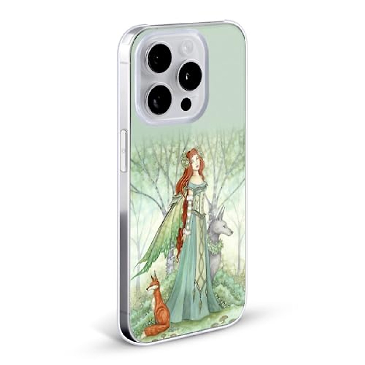 Head Case Designs Officially Licensed Amy Brown Woodland Fairy with Fox & Wolf Magical Fairies Hard Back Case Compatible with Apple iPhone 15 Plus