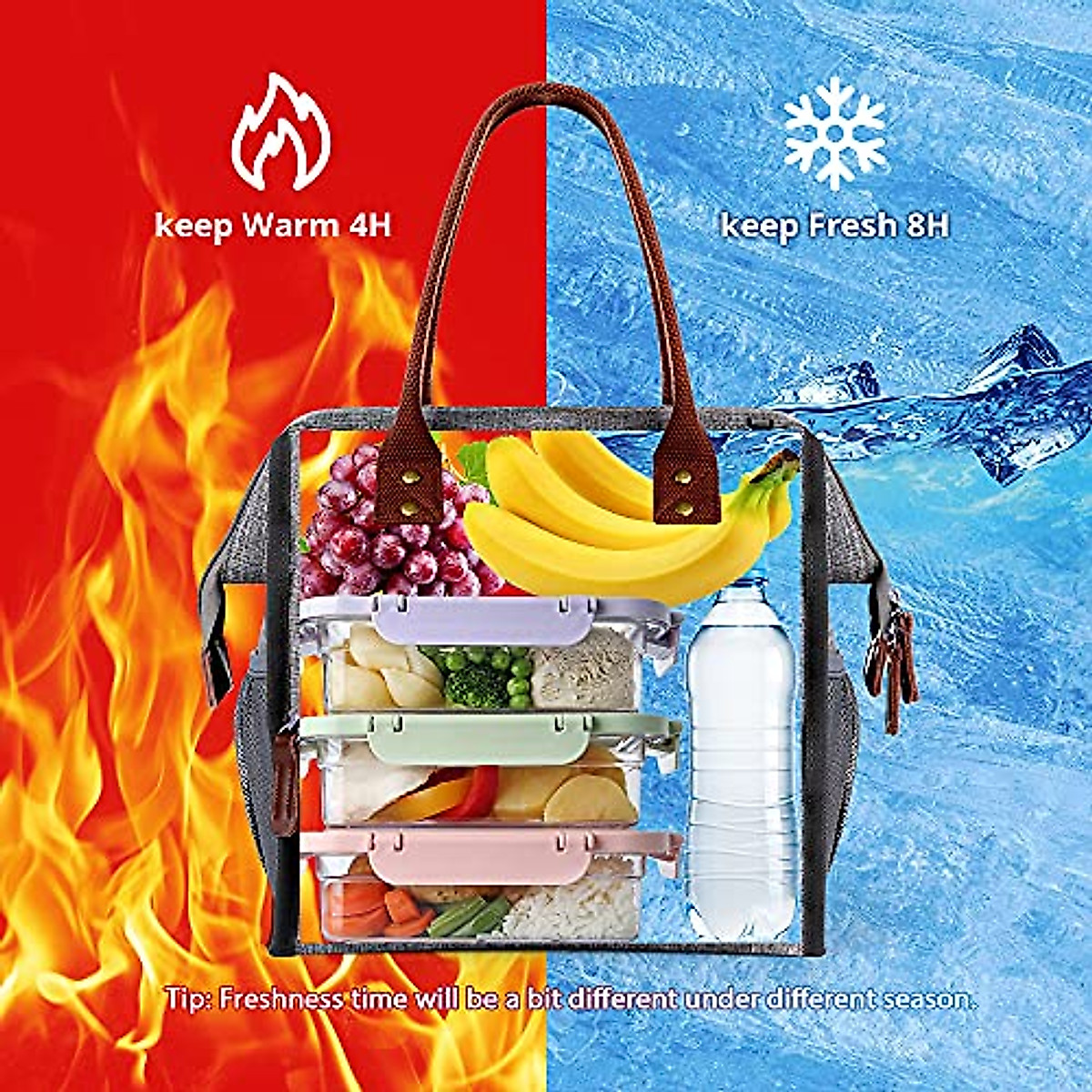 Homlynn Insulated Lunch Bag, Leak Proof Lunch Tote Bag for Adults, Durable Nylon Thermal Snacks Lunch Boxes, Lunch Cooler Bag for Work/School/Fishing/Hiking/Picnic