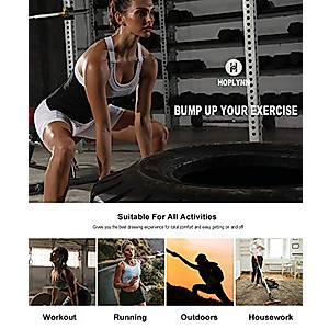 HOPLYNN Sweat Waist Trainer for Women Two Belts, Neoprene Workout Corset Waist Trainer Cincher Trimmer Shaper Zipper Black Large