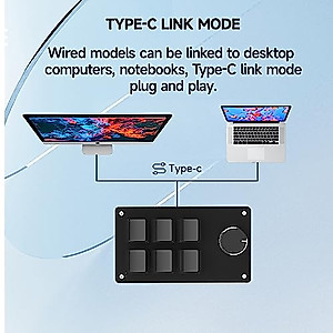SIKAI CASE 6 Key Macro Programmable Keyboard,Mini Mechanical Gaming Macro Keyboard,Custom Knob KeyPad, Hotswap Red Switch Gaming Keyboard,USB C Wired One Handed Gaming Keyboard with Software
