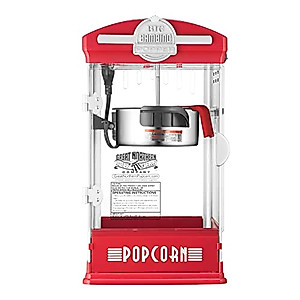 Great Northern Popcorn Big Bambino Popcorn Machine - Old Fashioned Popcorn Maker with 4-Ounce Kettle, Measuring Cups, Scoop and Serving Cups (Red), 10.8" x 9.7" x 19.5"