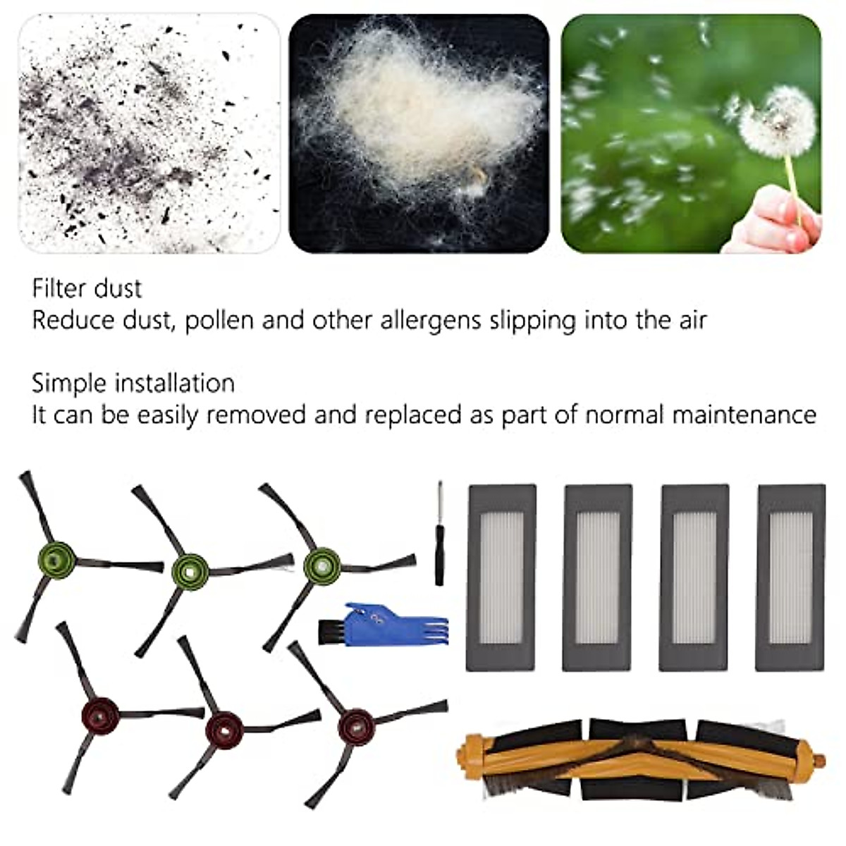 Accessories Kit for Yeedi Vac Station Robotic Vacuum Cleaner, Replacement Brush and Filters For Sweeper Accessories for Yeedi VAC VACmax VAC Station