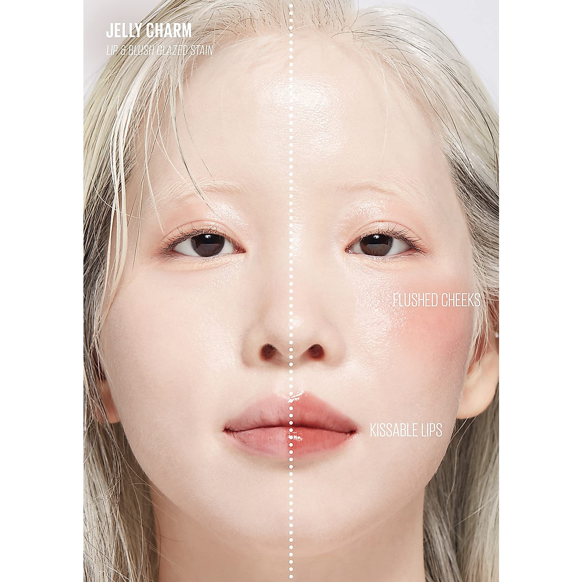 Kaja Lip & Blush Glazed Keychain Stain - Jelly Charm 02 Squeeze Guava | with Triple Berry Complex, Lemon Fruit Extrac & Olive Squalane, Hydrating, Long Lasting Lip Tint