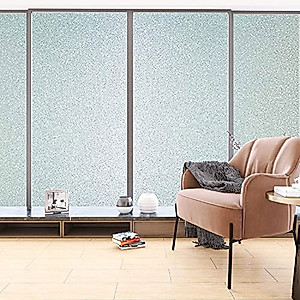 Window Privacy Film, Pure Frosted Glass Film, Sun Blocking Window Decals, Static Clings Window Sticker for Home Office Non-Adhesive No-Glue (17.5 x 78.7 inch)