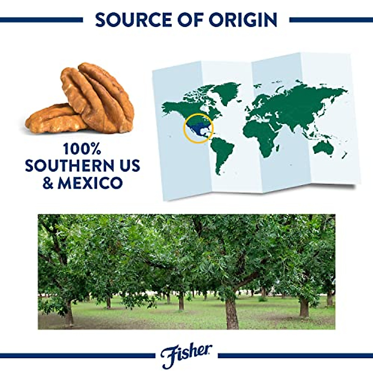 Fisher Chef's Naturals Pecan Halves 24oz (Pack of 1), Unsalted Raw Nuts for Cooking, Baking & Snacking, Vegan Protein, Keto Snack, Gluten Free