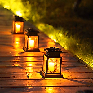 JF-XUAN Solar Light 1/2 Packs Solar Powered LED Lantern Lights aterproof Outdoor Garden Light Hang Lamp with Clip for Home Garden Decoration D30 Powered Spotlight