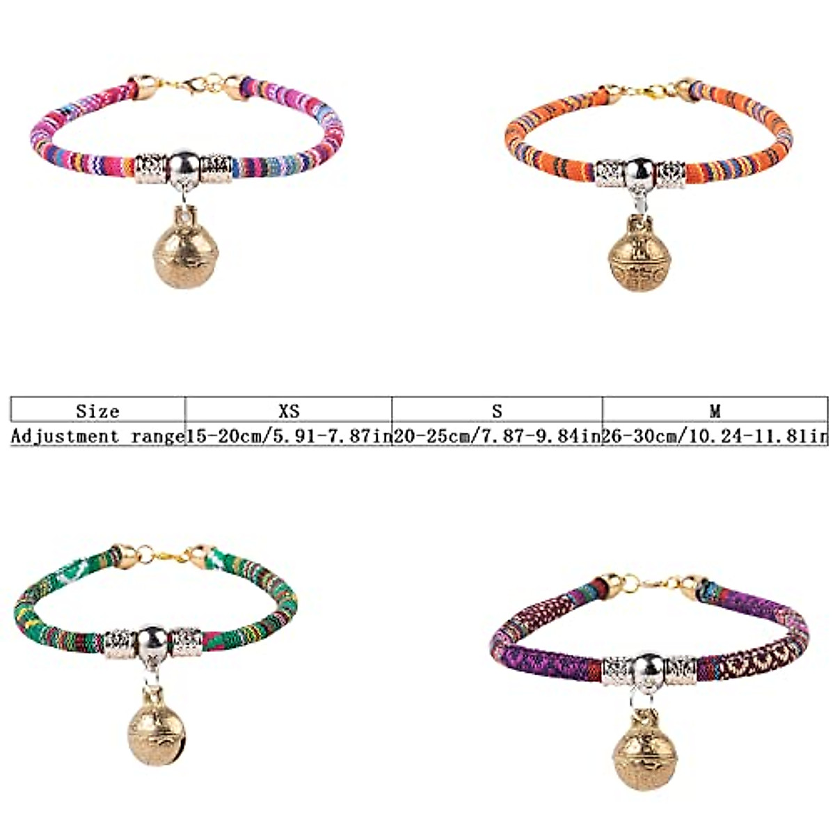 Dog Cat Collar with BellAdjustable Basic Dog Collar for Small Medium Dogs, Cats and Puppy with Buckle