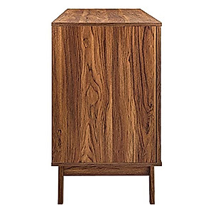 Modway Soma 59" Rattan High TV Stand Sideboard, Walnut