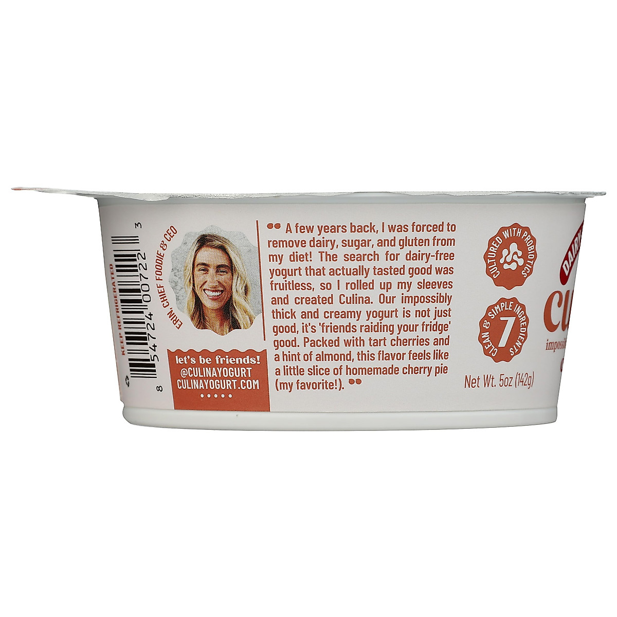 CULINA Sour Cherry Almond Coconut Yogurt, 5 OZ