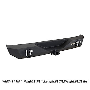 EAG Rear Bumper with 2"Hitch Receiver Fit for 07-18 Wrangler JK Offroad