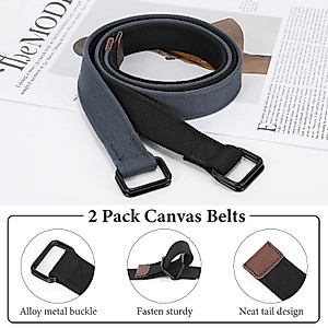 XZQTIVE Men Canvas Web Belt Casual Cloth Belts For Men Women With Double Ring Buckle