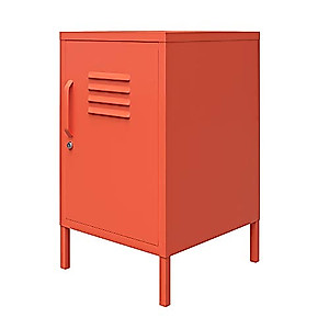 Novogratz Cache Metal Locker End Table, Orange