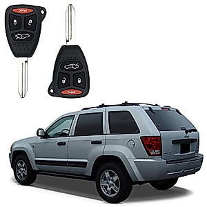 Keyless Entry Remote Car Key Fob Replacement for Chrysler 300 05-2007/ Aspen 07-09/ Durango 07-2009/ Dodge Charger 06-2007/ Jeep Commander 06-2007/ Grand Cherokee 05-07 KOBDT04A OHT692427AA (2 Pack)