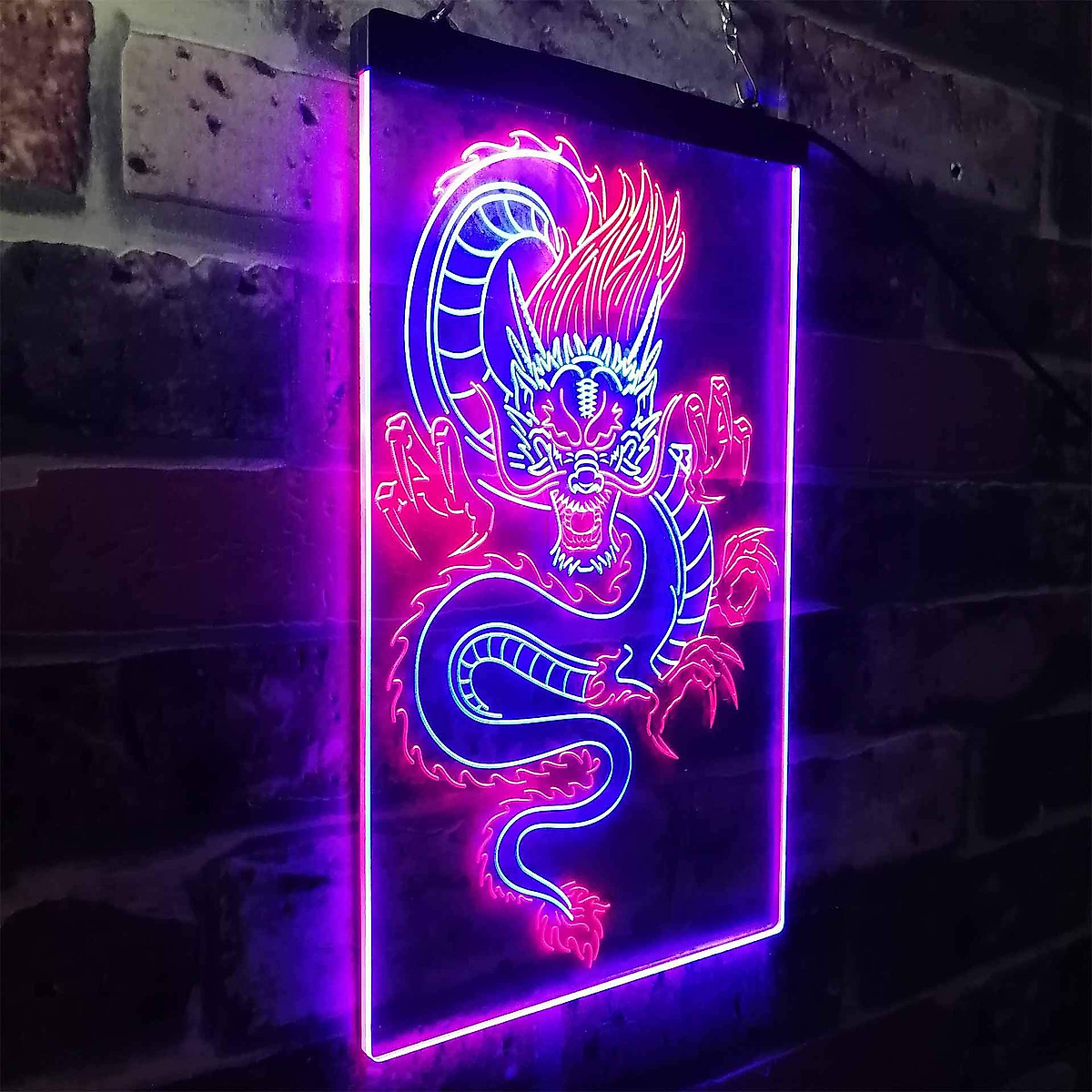 ADVPRO Chinese Dragon Room Display Dual Color LED Neon Sign Blue & Red 12" x 16" st6s34-i3225-br