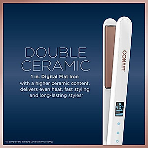 Conair Double Ceramic Flat Iron, 1-inch Digital Flat Iron