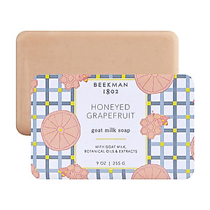Beekman 1802 Goat Milk Soap Bar, Honeyed Grapefruit - 9 oz - Nourishes, Moisturizes & Hydrates the Body - Good for Sensitive Skin - Cruelty Free