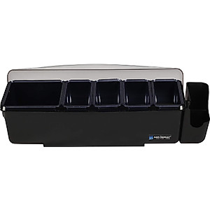 San Jamar Dome Plastic Garnish Center, 8 Pint - 5 Tray, Black