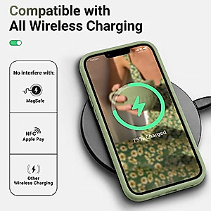 AOTESIER Compatible with iPhone 12 Case and iPhone 12 Pro Case 6.1 inch,Silky Touch Premium Soft Liquid Silicone Rubber Anti-Fingerprint Full-Body Protective Flexible Bumper Case (Tea Green)