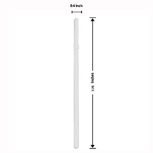 Plastic White Flexible Drinking Straws 380 Bulk, Individually Wrapped Disposable White Straws 7.75 Inches Long