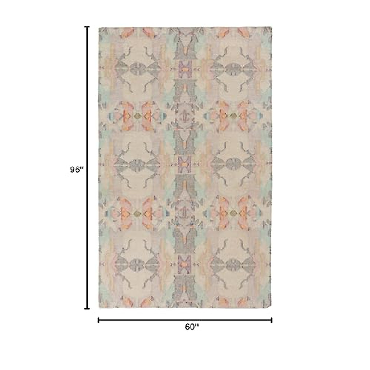 Dash and Albert Chapel Hill Cotton Area Rug - 5' x 8' Multicolor Geometric Hand Loom Knotted Accent Rug - Durable, Low Pile, High Traffic Living Room, Hallway